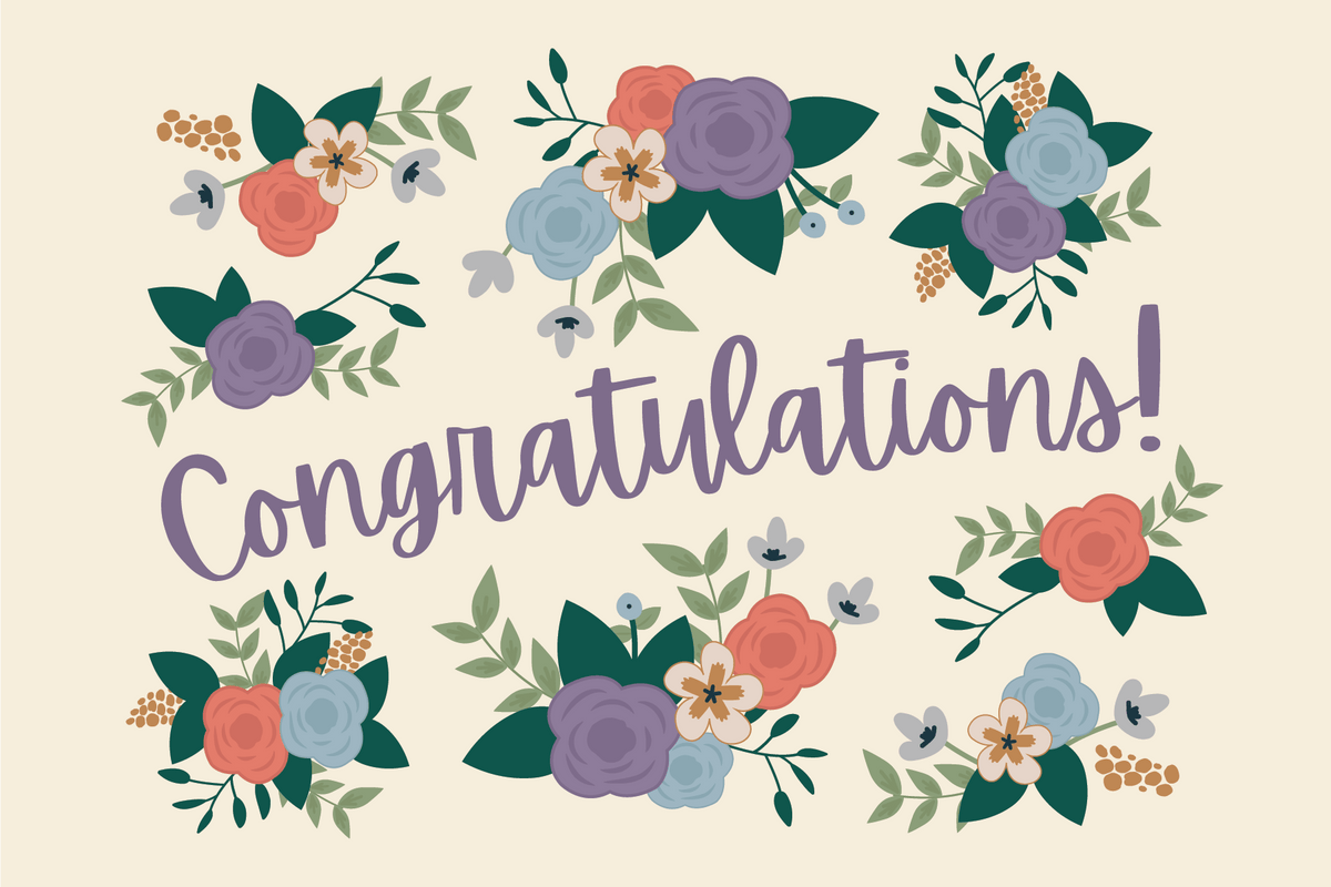 Congratulations! Note for delicate sola flower gifts – Pine and Petal ...
